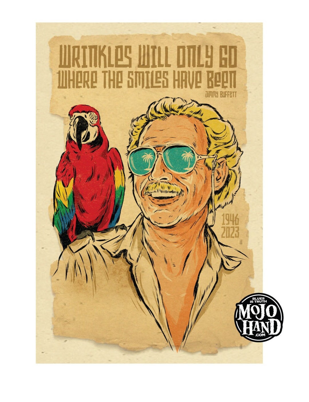 Jimmy Buffett Folk Art Tribute Poster - 12"x18" Signed by the Artist - Etsy