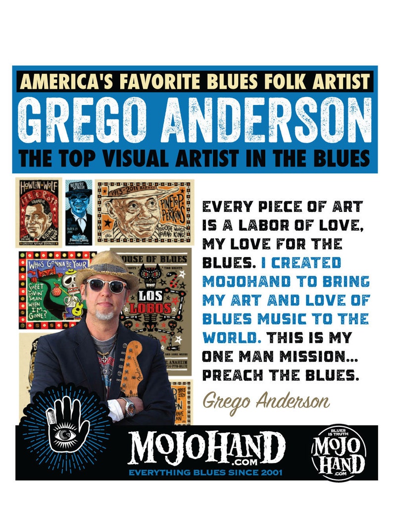 Delta Blues LARGE Folk Art Wrapped Canvas Print - Etsy