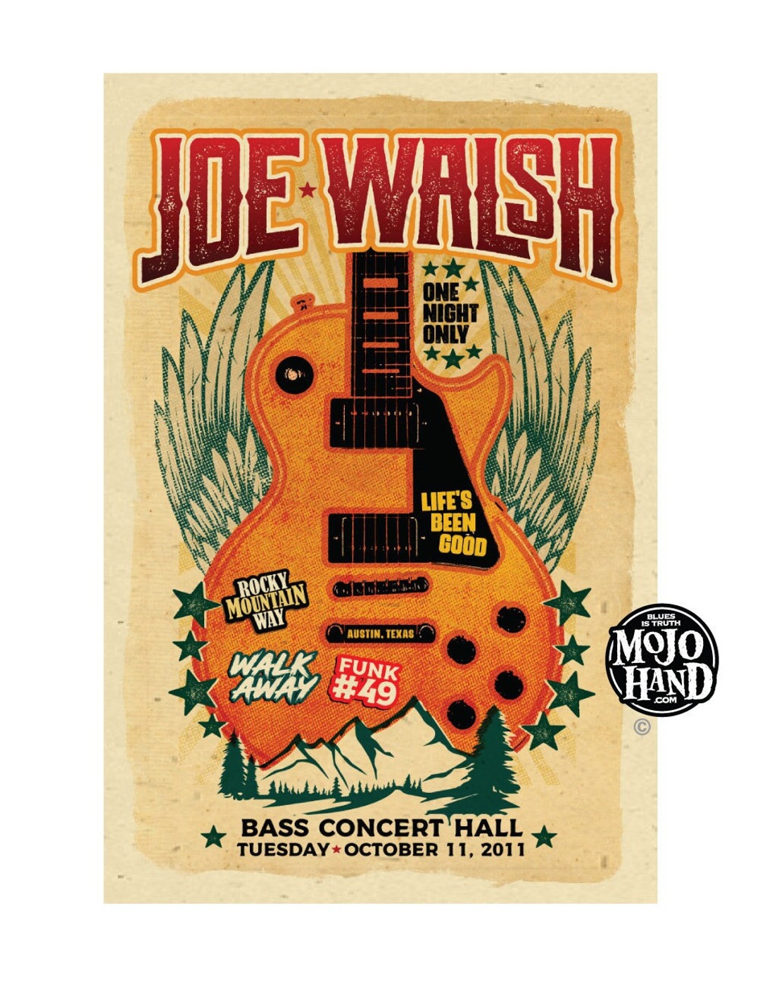 Joe Walsh Concert Poster - 2011- 12"x18" Signed by the Poster Artist - Etsy