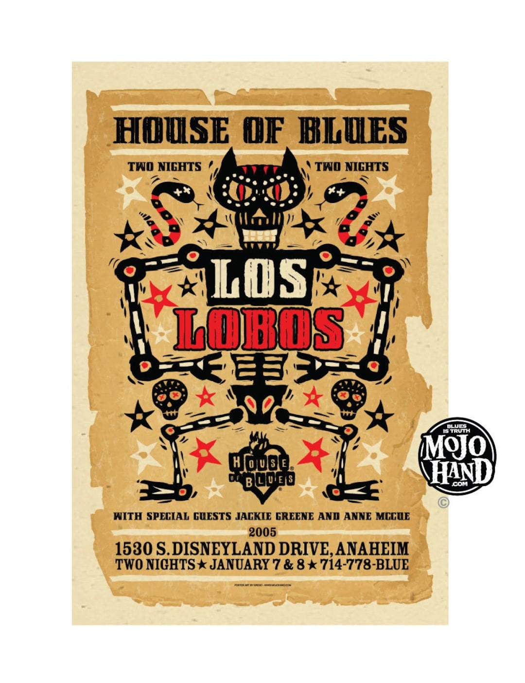 Los Lobos Concert Poster - 2005- 12"x18" Signed by the Poster Artist ...