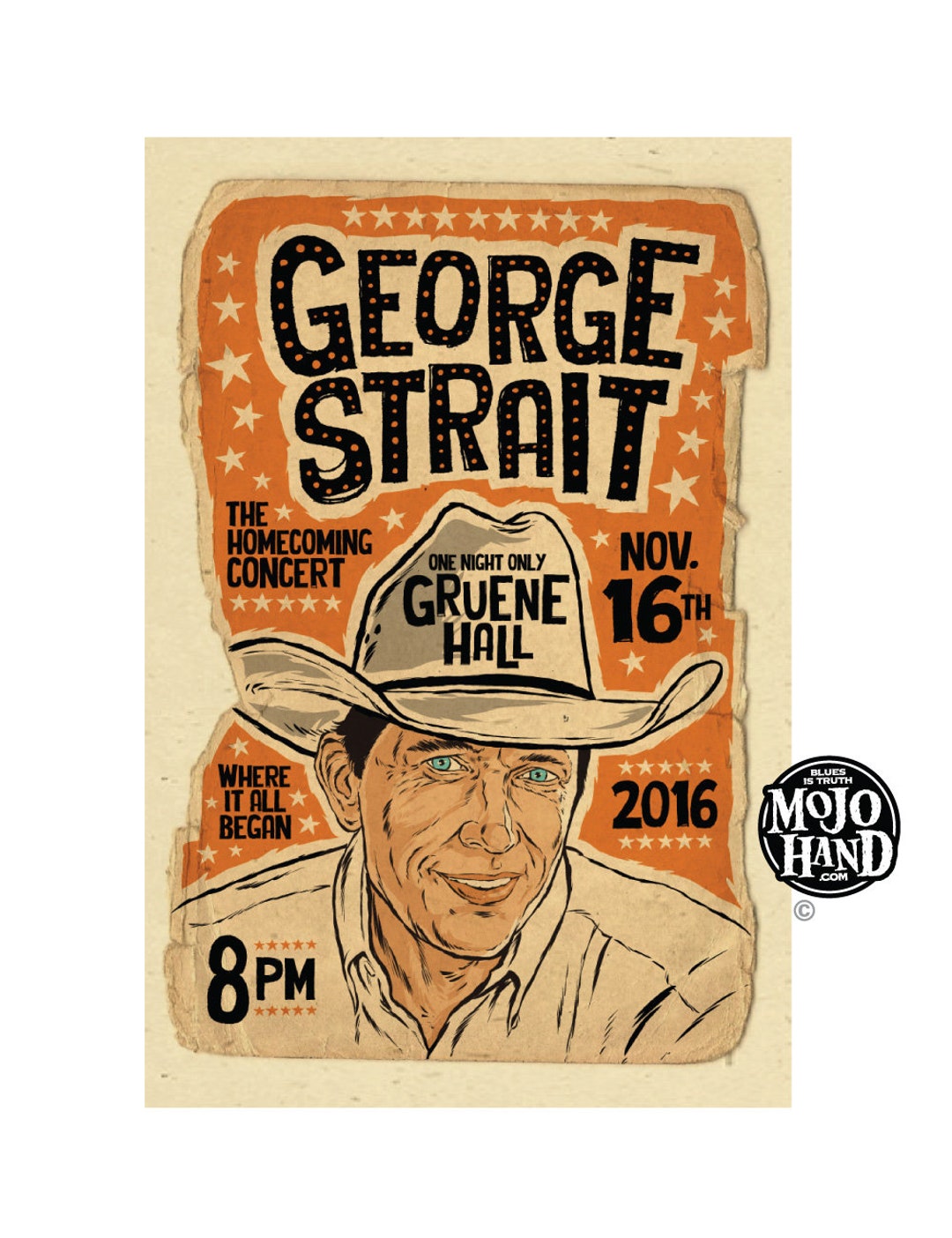 George Strait Concert Poster - 2016- 12"x18" Signed by the Artist - Etsy