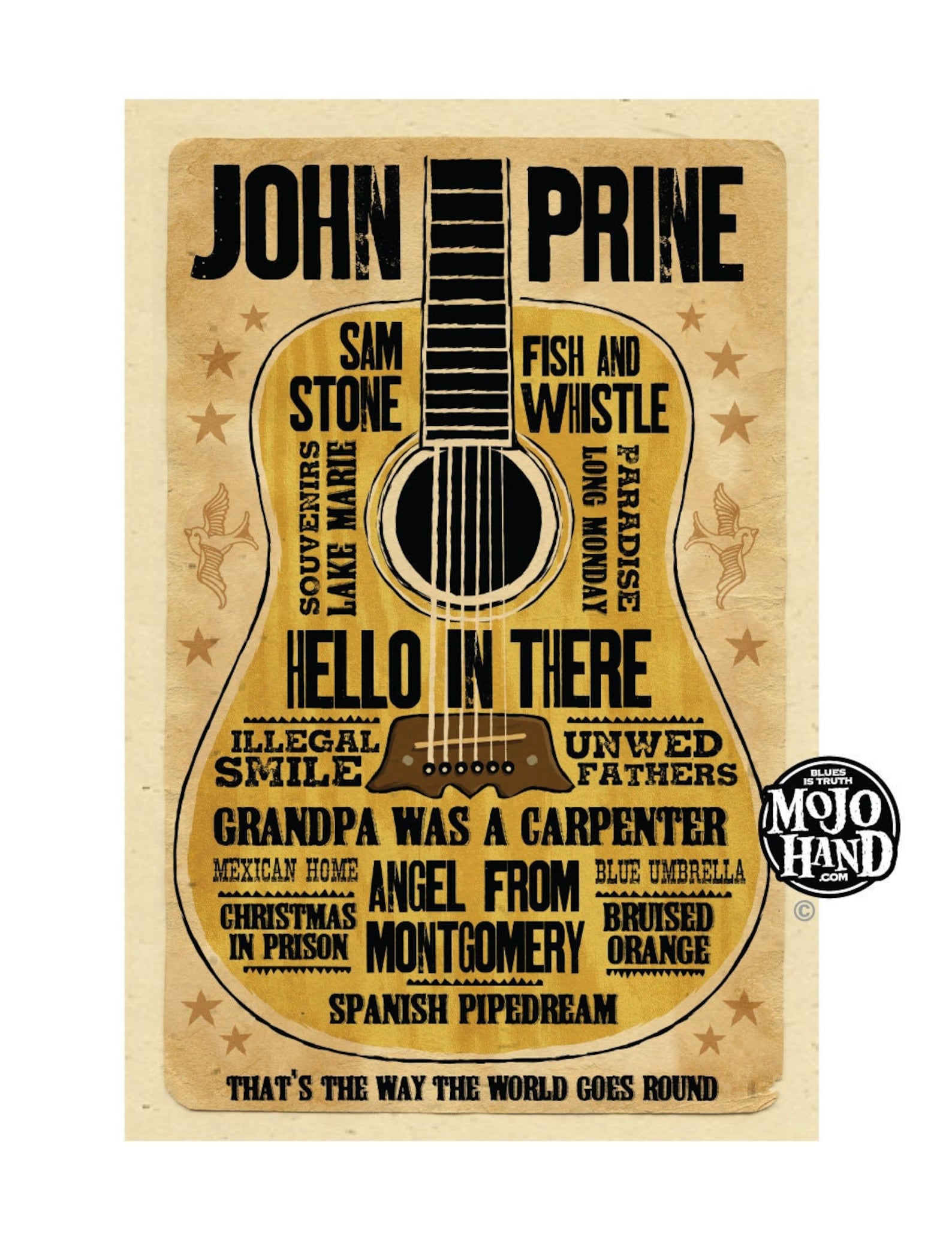 John Prine Tribute Guitar Poster - 12"x18" Signed by the Artist - Etsy