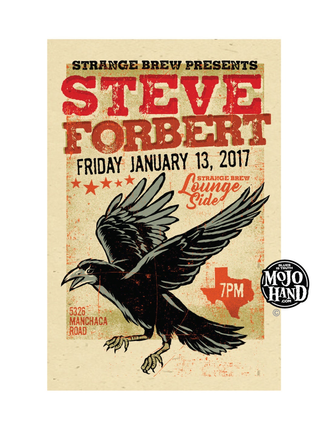 Steve Forbert Concert Poster - 2017 - Austin, Texas- 12"x18" Signed by ...