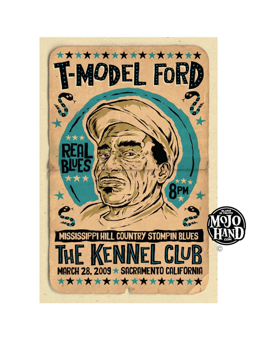 T-model Ford Blues Folk Art Concert Poster - 12"x18" Signed by the ...