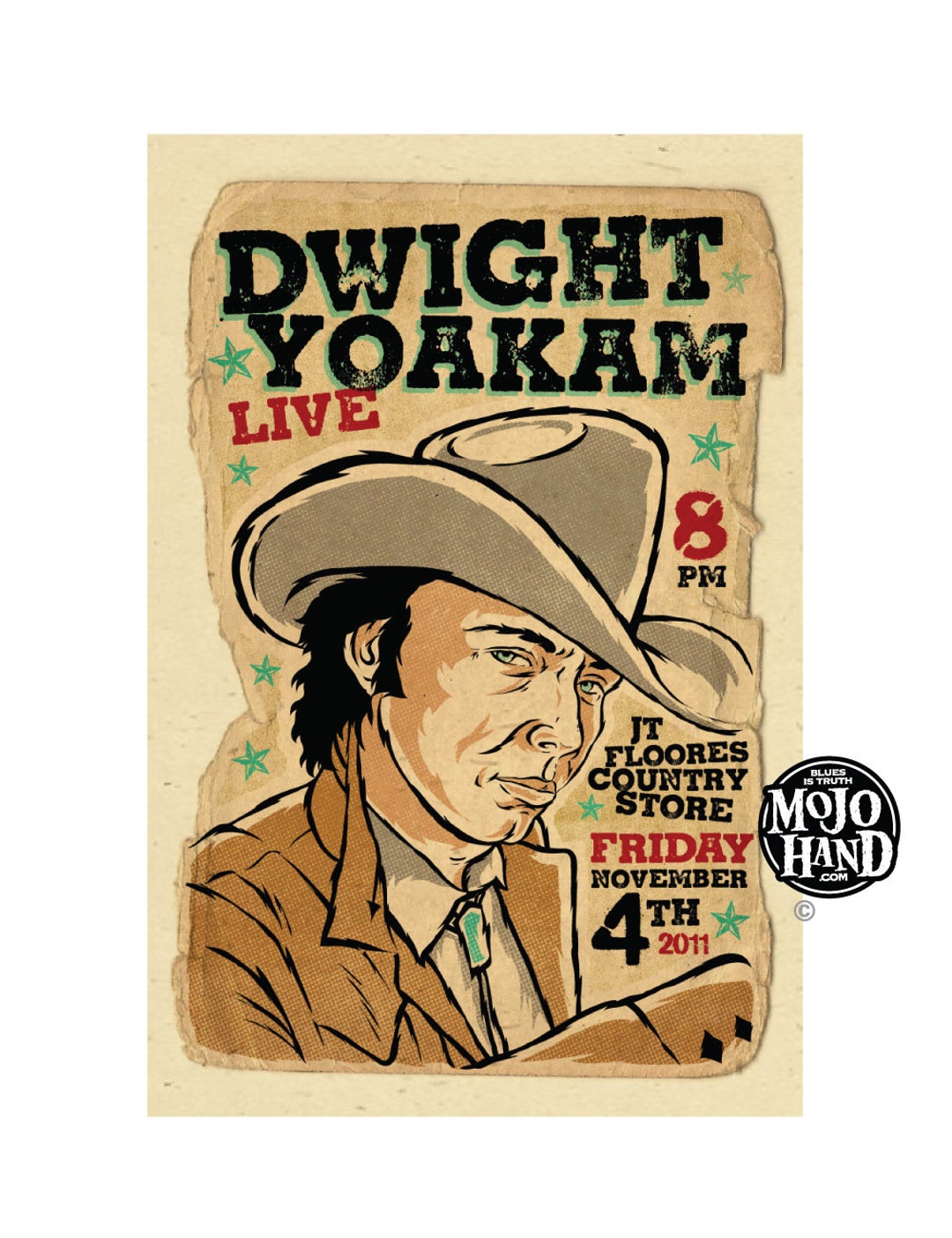Dwight Yoakam Concert Poster - 2011- 12"x18" Signed by the Artist - Etsy