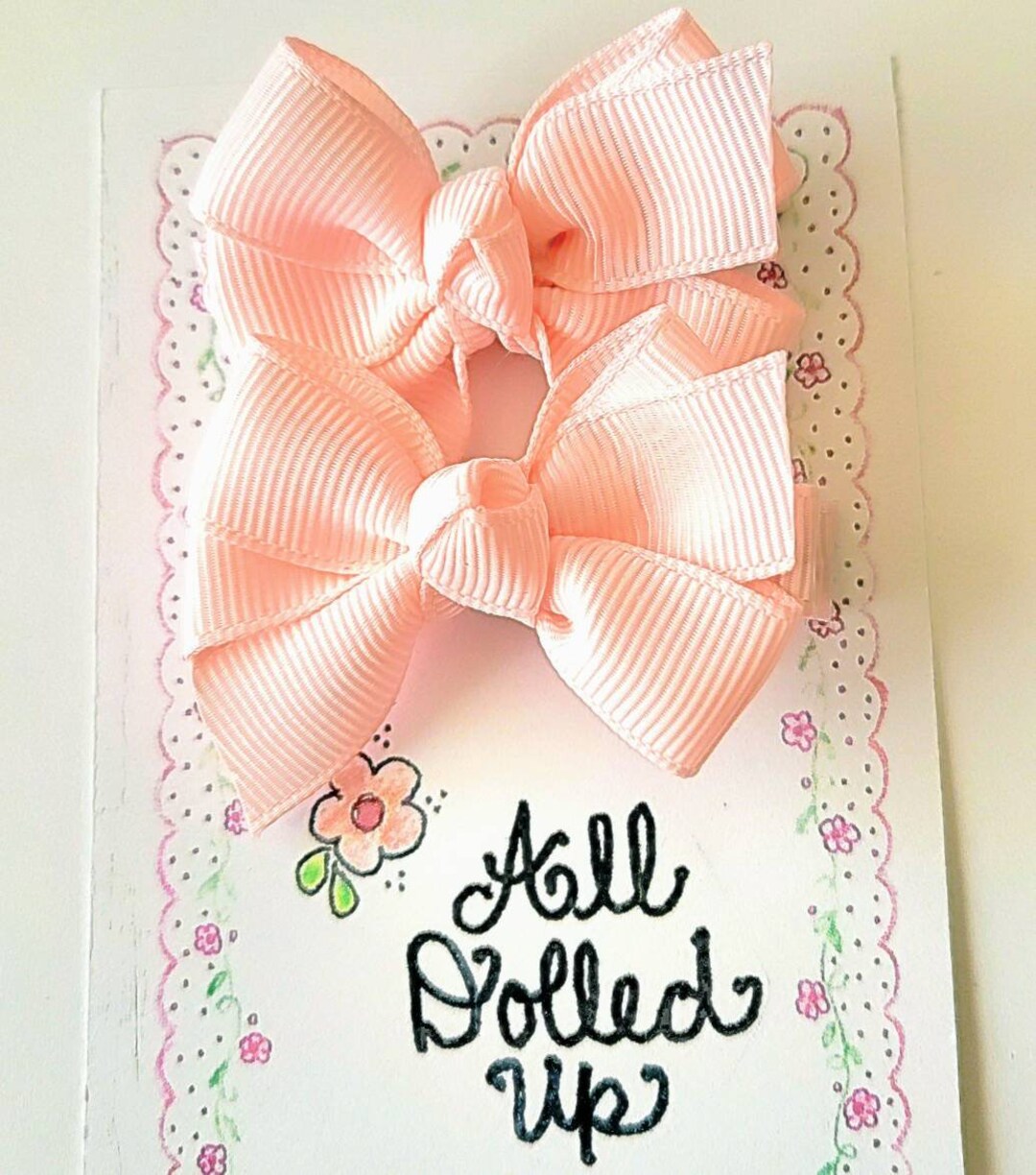 Small 2" Grosgrain Light Pink Bows on Metal Clips for Babies and ...