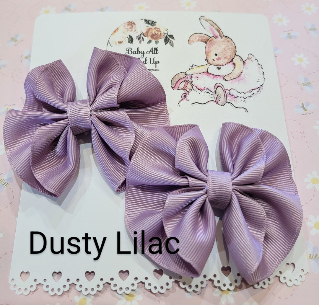 Ruffled Grosgrain Bows on Partially Covered Metal Alligator Clips. - Etsy