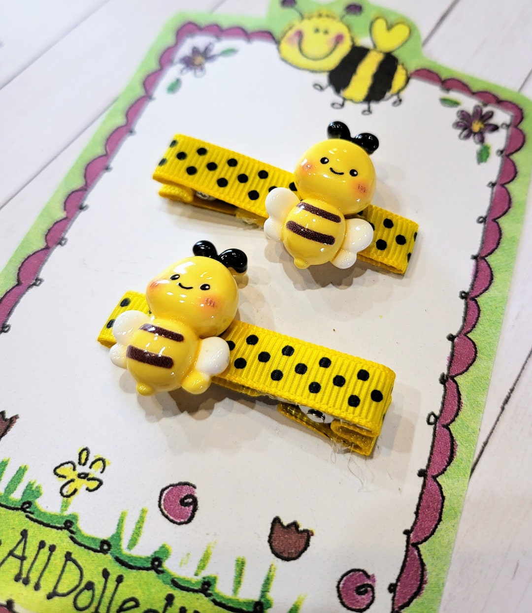 Bumble Bee Resin Hair Clips, Baby Toddler Hair Accessories, Set of 2 - Etsy
