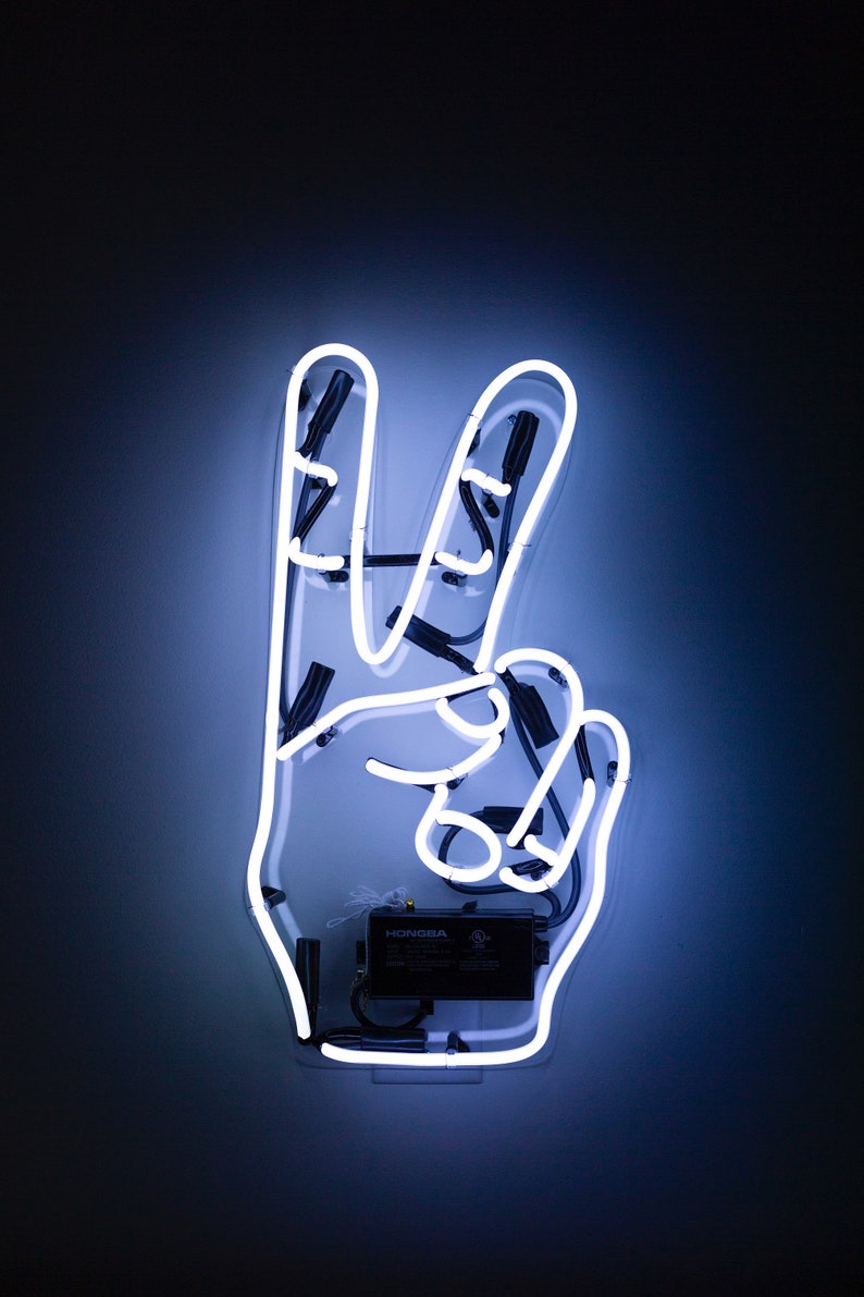 Peace Sign Neon - Etsy