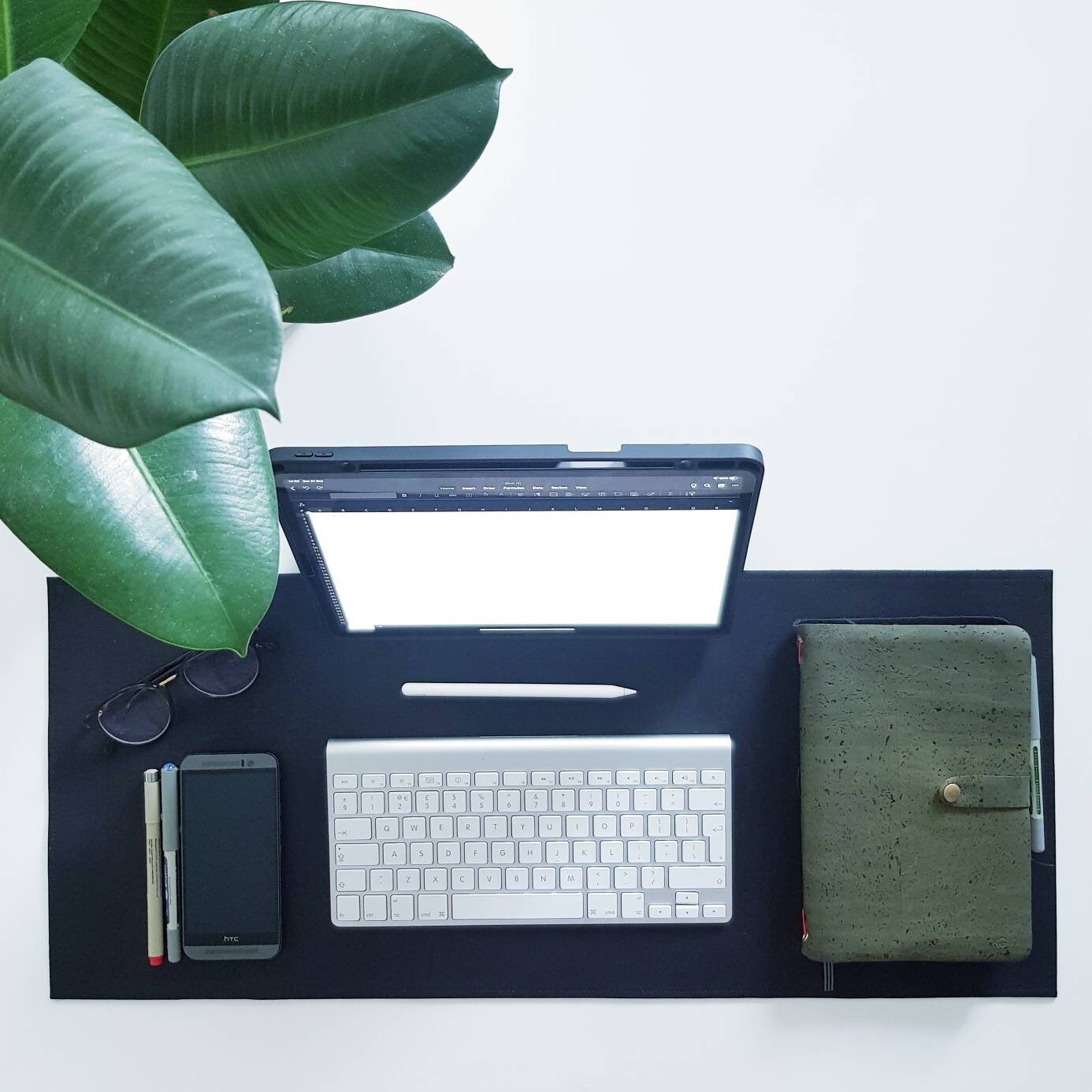 Large Cork Leather Desk Mat, Vegan Desk Mat, Faux Leather Desk Mat ...