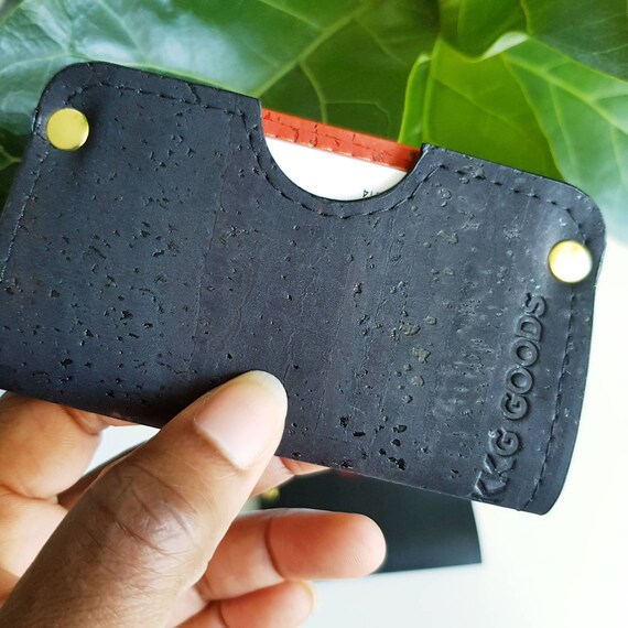 Cork Card Wallet Cork Leather Card Wallet Minimalist Card - Etsy
