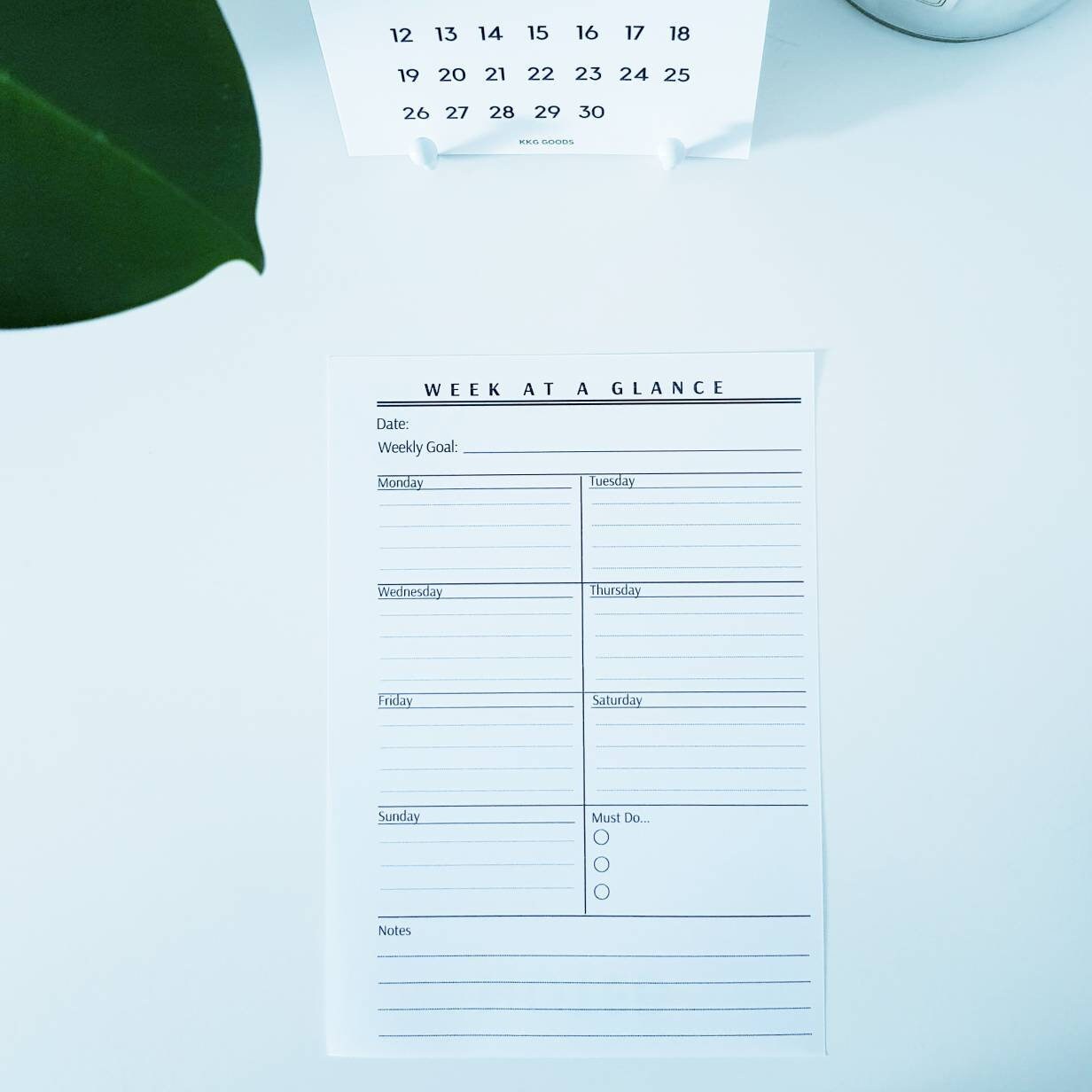 Week at a Glance Printable, Planner Sheet Printable, Printable Planner ...