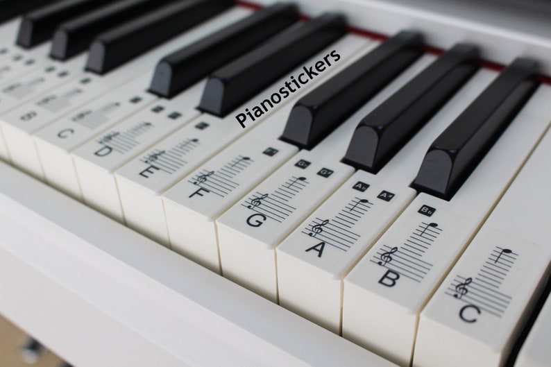 Pegatinas de piano 88 juego de teclas para las teclas blancas solamente ...