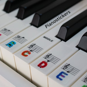 Piano Stickers for 61 Key Piano or Keyboard 36 White Key Kids Monster ...