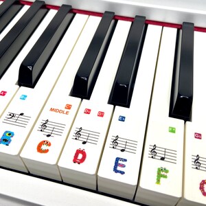 Piano Stickers for 61 Key Piano or Keyboard 36 White Key Kids Monster ...