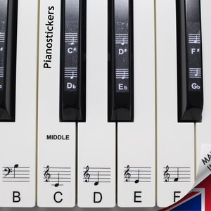 Piano Stickers 61 Key Set for the Black & White Keys, Laminated, Clear ...