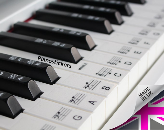 Piano Stickers 61 Key Set for the Black & White Keys, Laminated, Clear ...