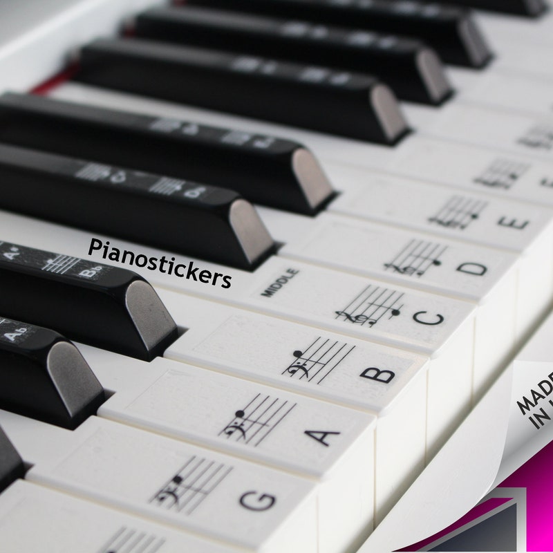 Piano Note Keys Stickers - Etsy UK