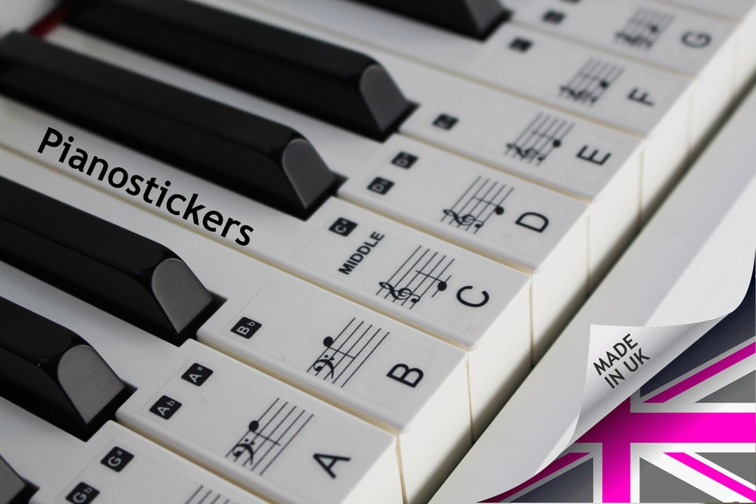 Piano Stickers 61 Key Set for the White Keys Only, 36 White Key ...