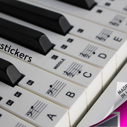 Piano Stickers 61 Key Set for the Black & White Keys - Etsy
