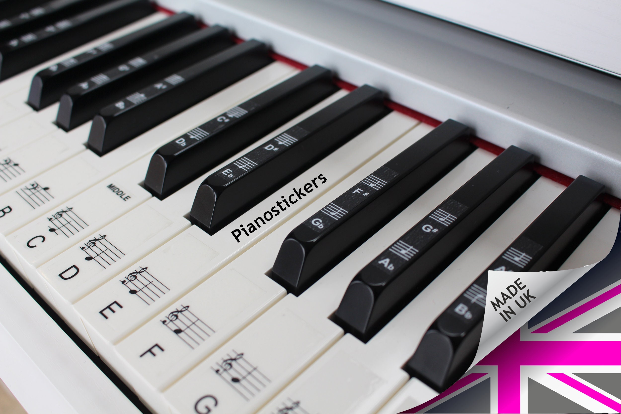 Piano Stickers 88 Key Set for the Black and White Keys - Etsy