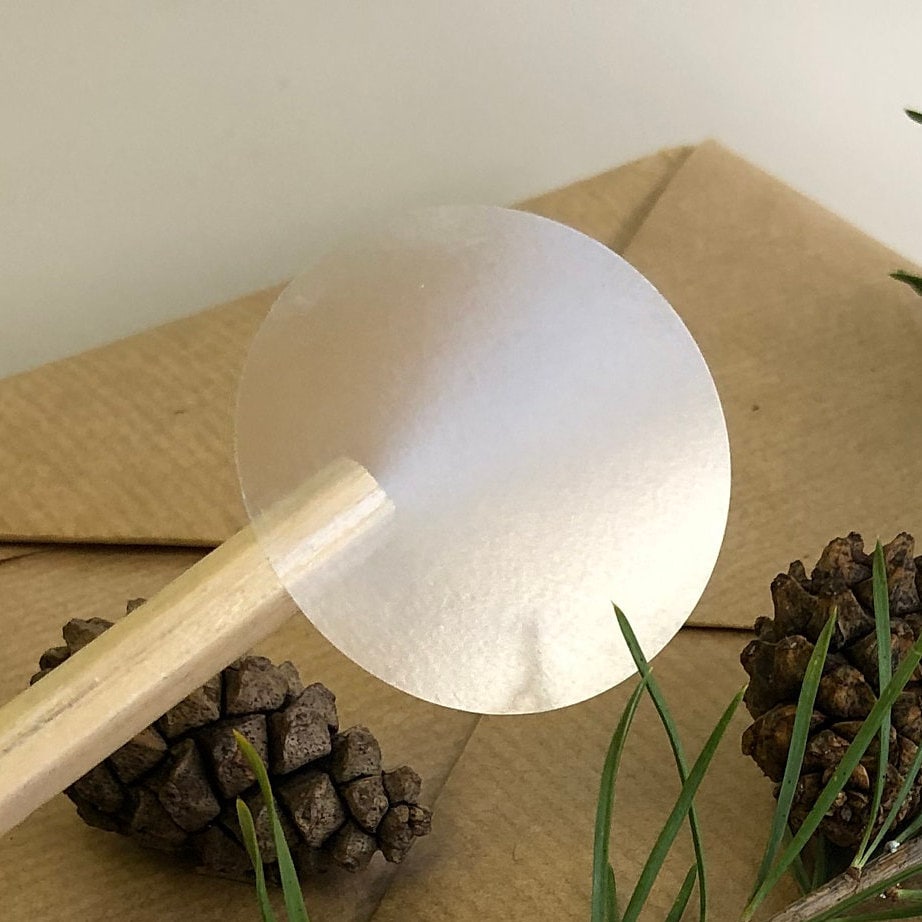 40mm Clear Stickers Round Seals Large Cellotape Envelope - Etsy