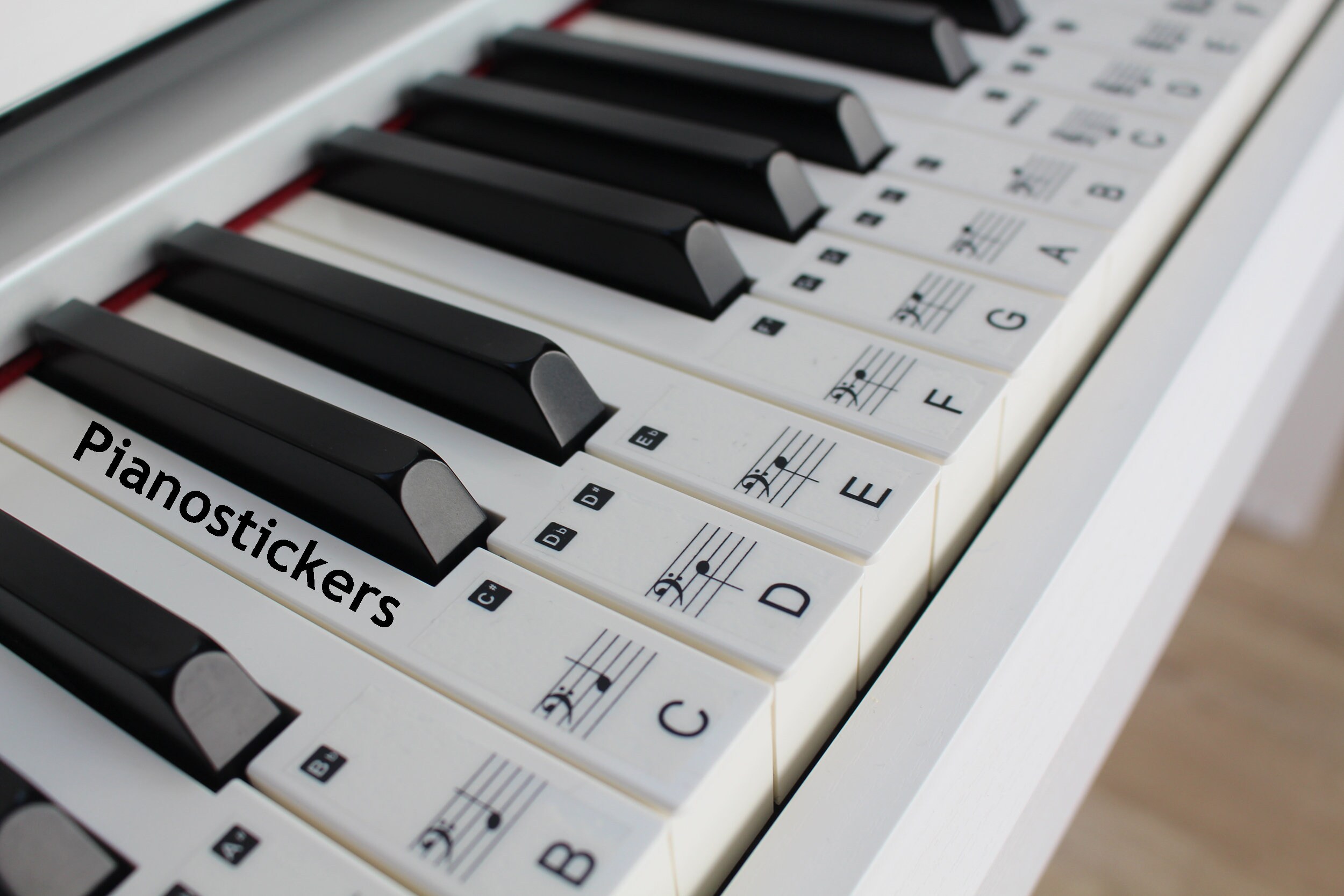 Piano Stickers 61 Key Set for the White Keys Only, 36 White Key ...