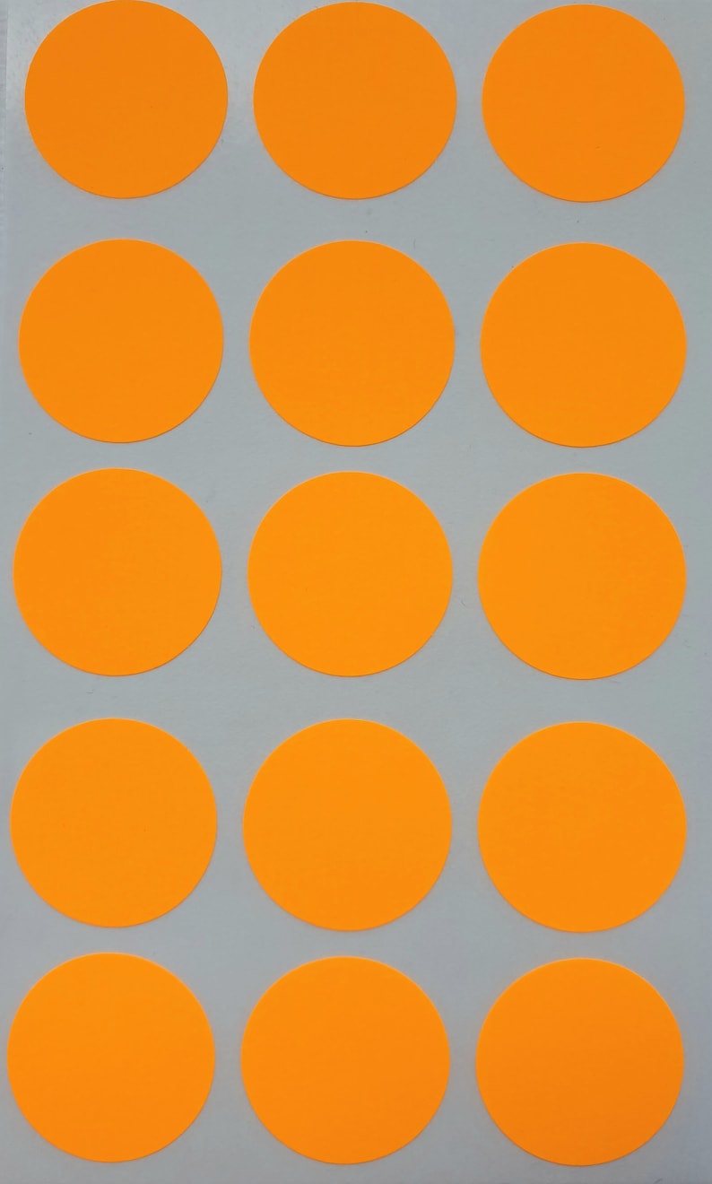 90 Circle Orange Dot Stickers Round Colour Sticky Dots 24mm approx 1 Inch - Etsy