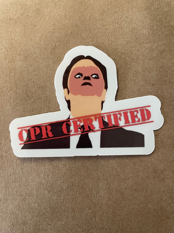 Dwight Office CPR CERTIFIED Sticker. Number Sticker Water | Etsy