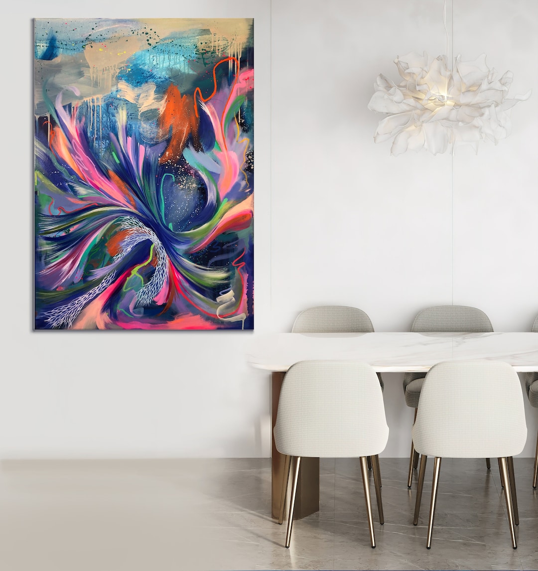 Abstract Colorful Art, Unique Art, One of a Kind Art, Luxury Art ...