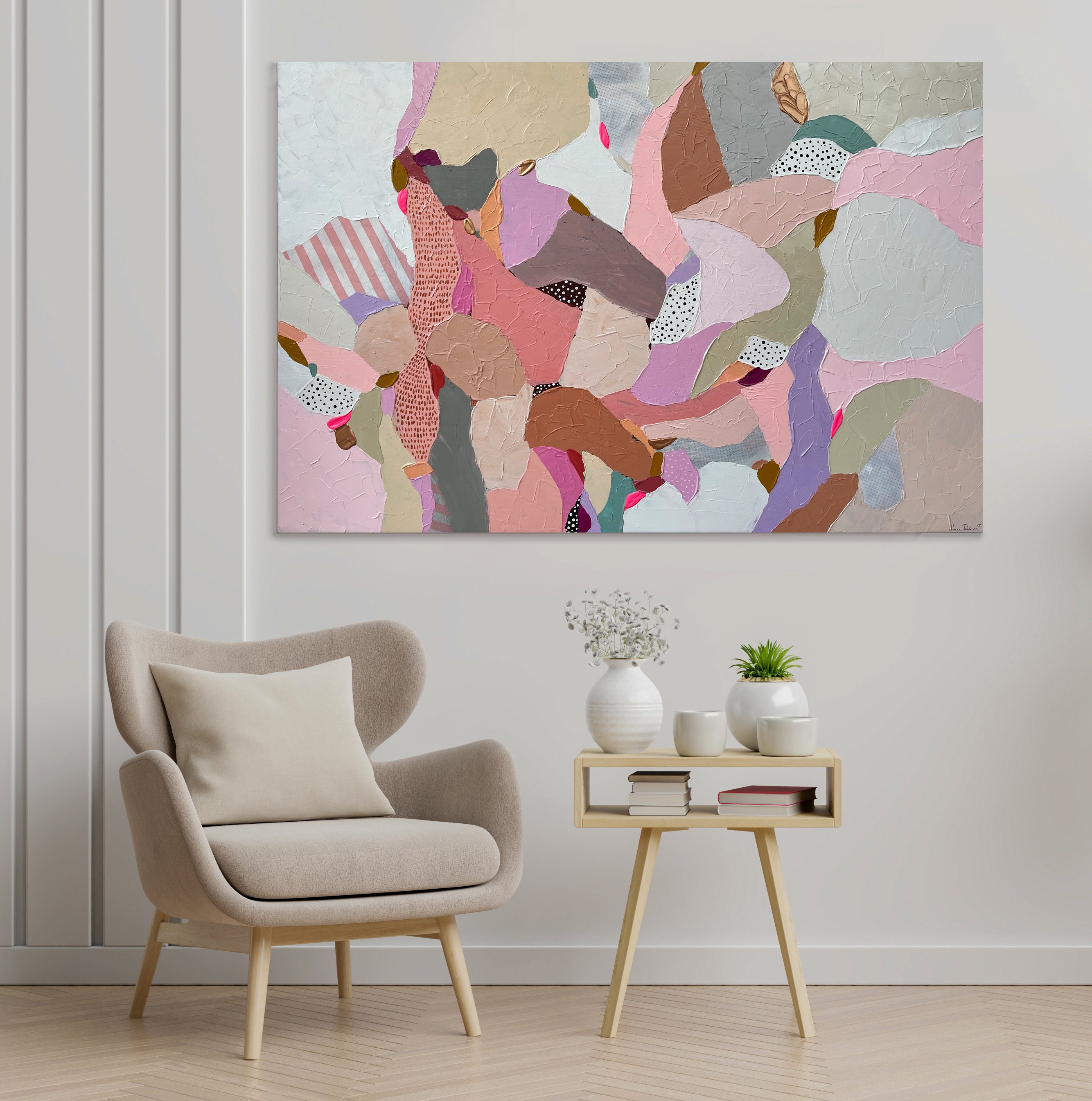 Textured Wall Art, Colorful Wall Decor, Pastel Colors Wall Decor ...