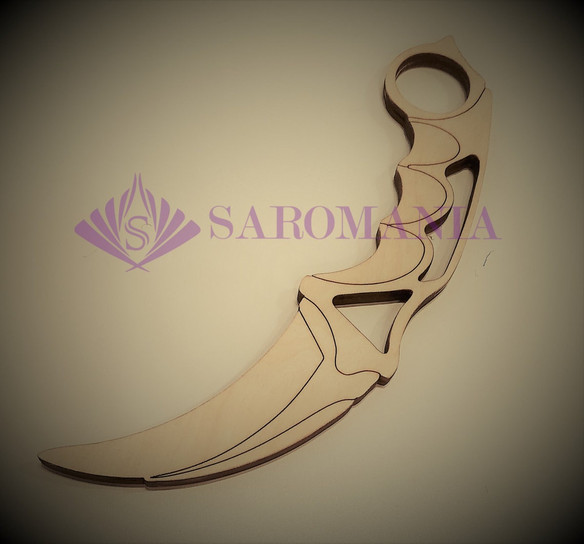 DIY Wooden Karambit Knife Download Cdr Dxf Pdf VECTOR Pattern Laser Cnc ...