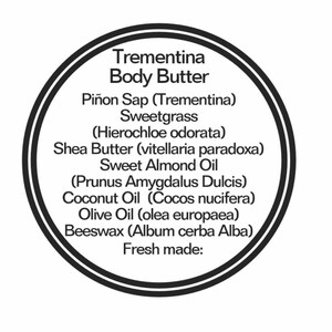 Piñon Sap & Sweetgrass-body Butter Balm-1/2/4/6oz-fresh per Order ...