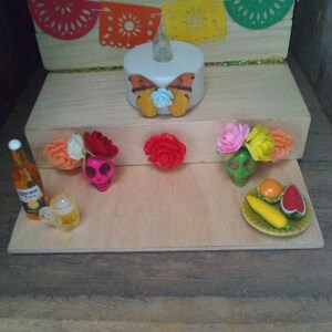 Mini Ofrenda Food Plate-comida Plate-mini Beverage-ofrenda-dia De Los ...