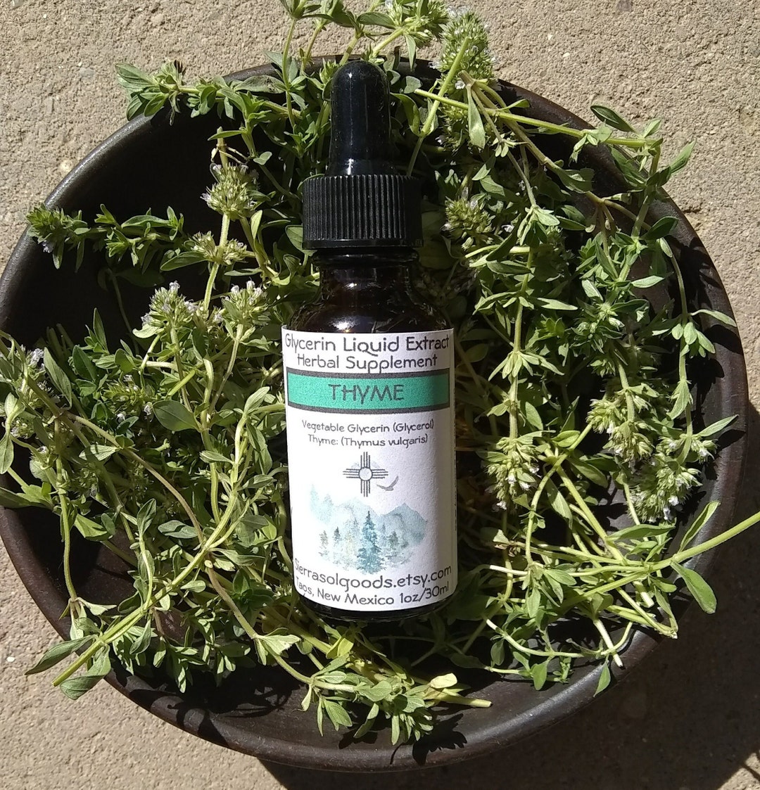 Thyme Extract-glycerin Liquid Extract-garden Grown Taos New Mexico-1oz ...