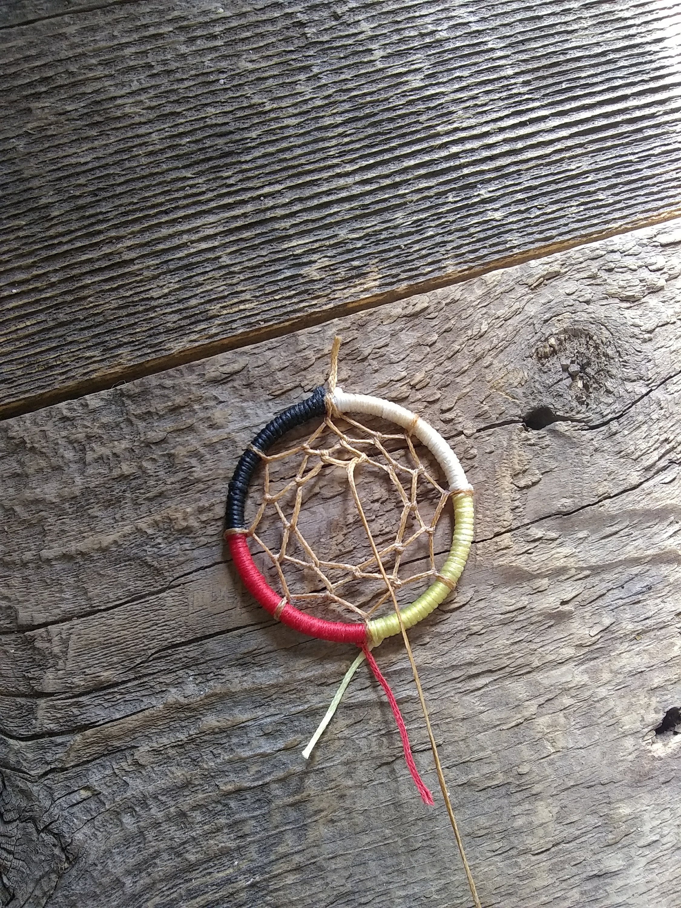 Medicine Wheel Dream Catcher-four Directions-glass Seed Beads-leather ...