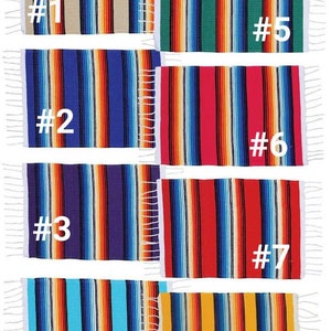 Serape Table Mats-8 Colors-southwest Decor-placemat-mexican Serape-taos ...