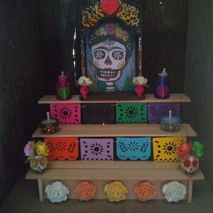 SMALL Wood Altar-three Tier-papel Picado-roses - Etsy