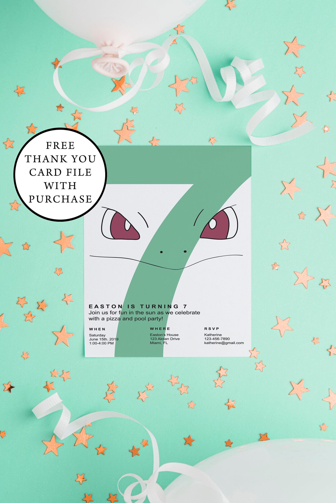 Bulbasaur Pokemon Inspired Birthday Party Invitation - Etsy