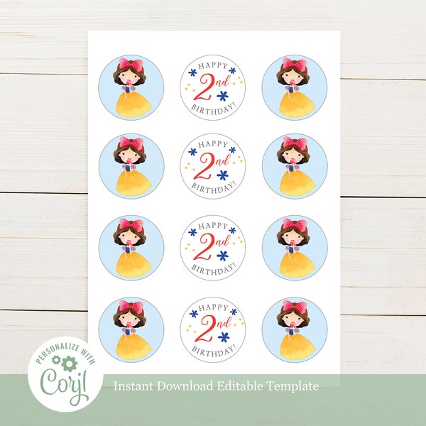 Snow White Cake Topper Template - Etsy