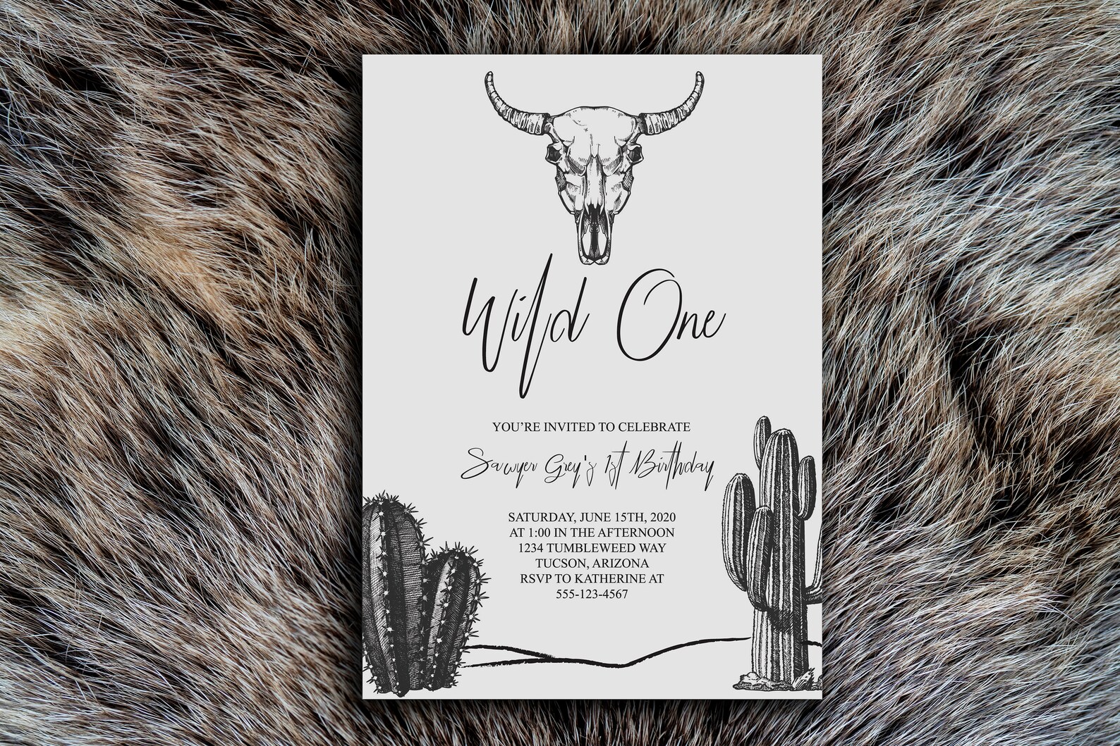 Wild One Western Steer Birthday Party Invitation | Etsy