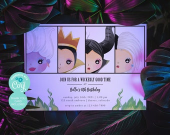 Villains Birthday Party Invitation, It's Good to Be Bad Villains Party ...
