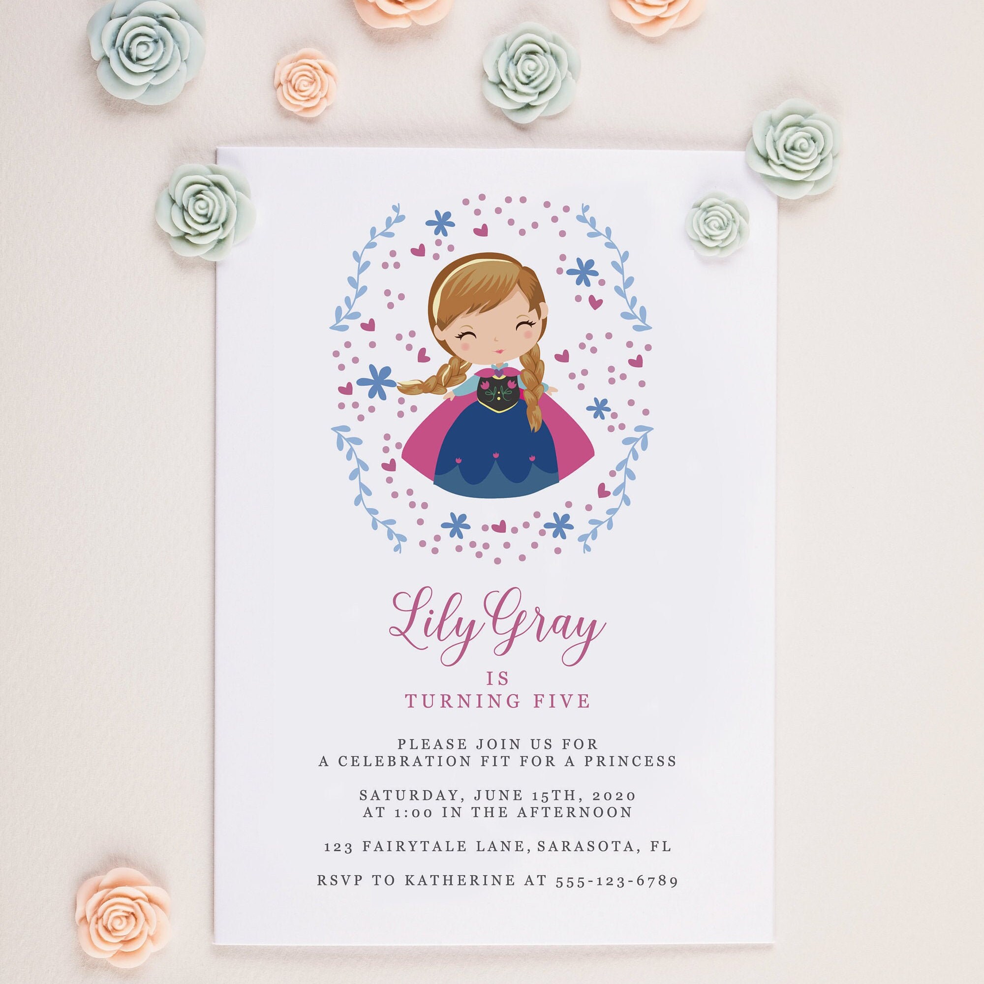 Frozen Birthday Party Invitation Anna - Etsy