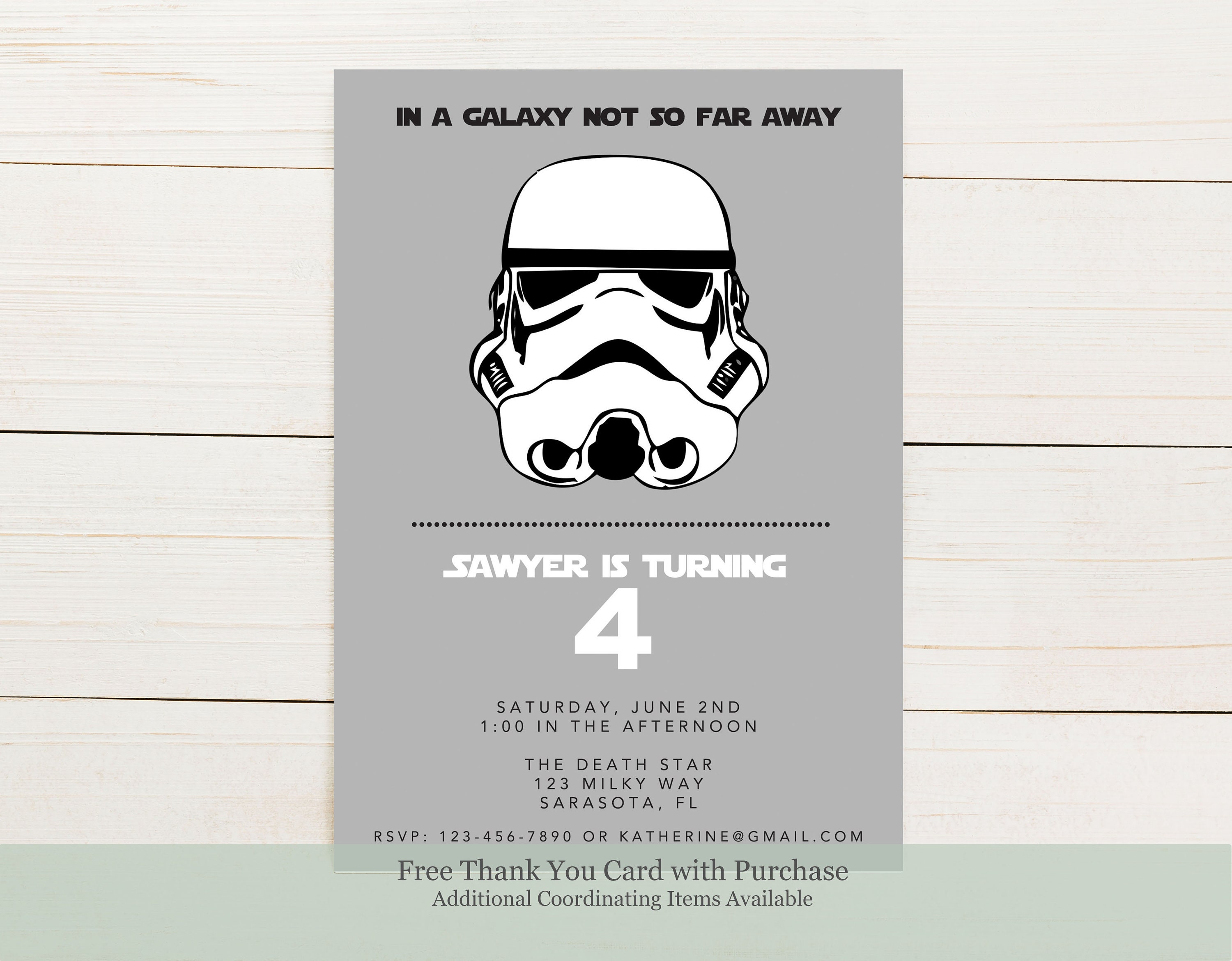 Stormtrooper Star Wars Birthday Party Invitation - Etsy