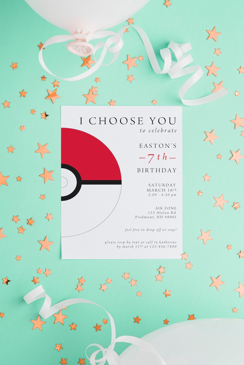 Pokemon Trainer Inspired Birthday Party Invitation | Etsy