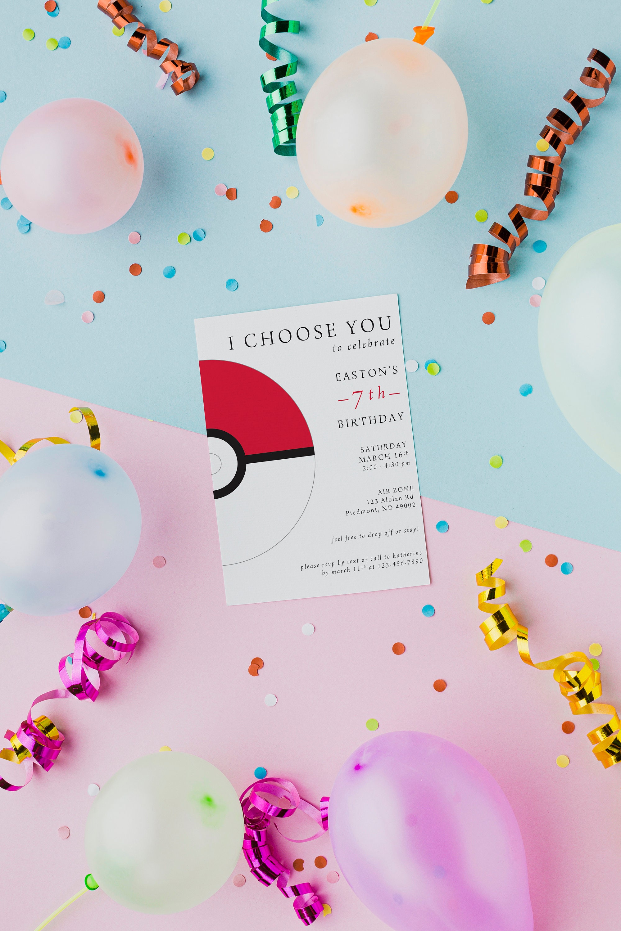 Pokemon Trainer Inspired Birthday Party Invitation - Etsy