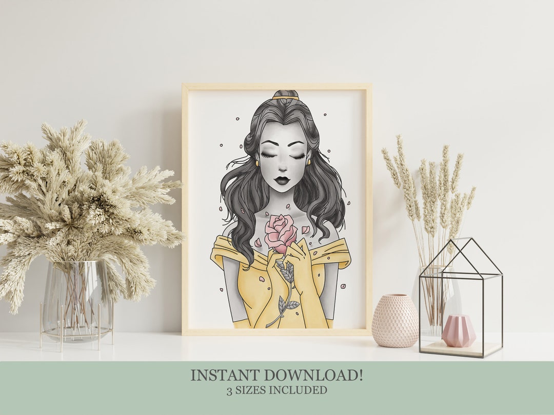 Beauty and the Beast Digital Art Print - Belle, Instant Download - Etsy