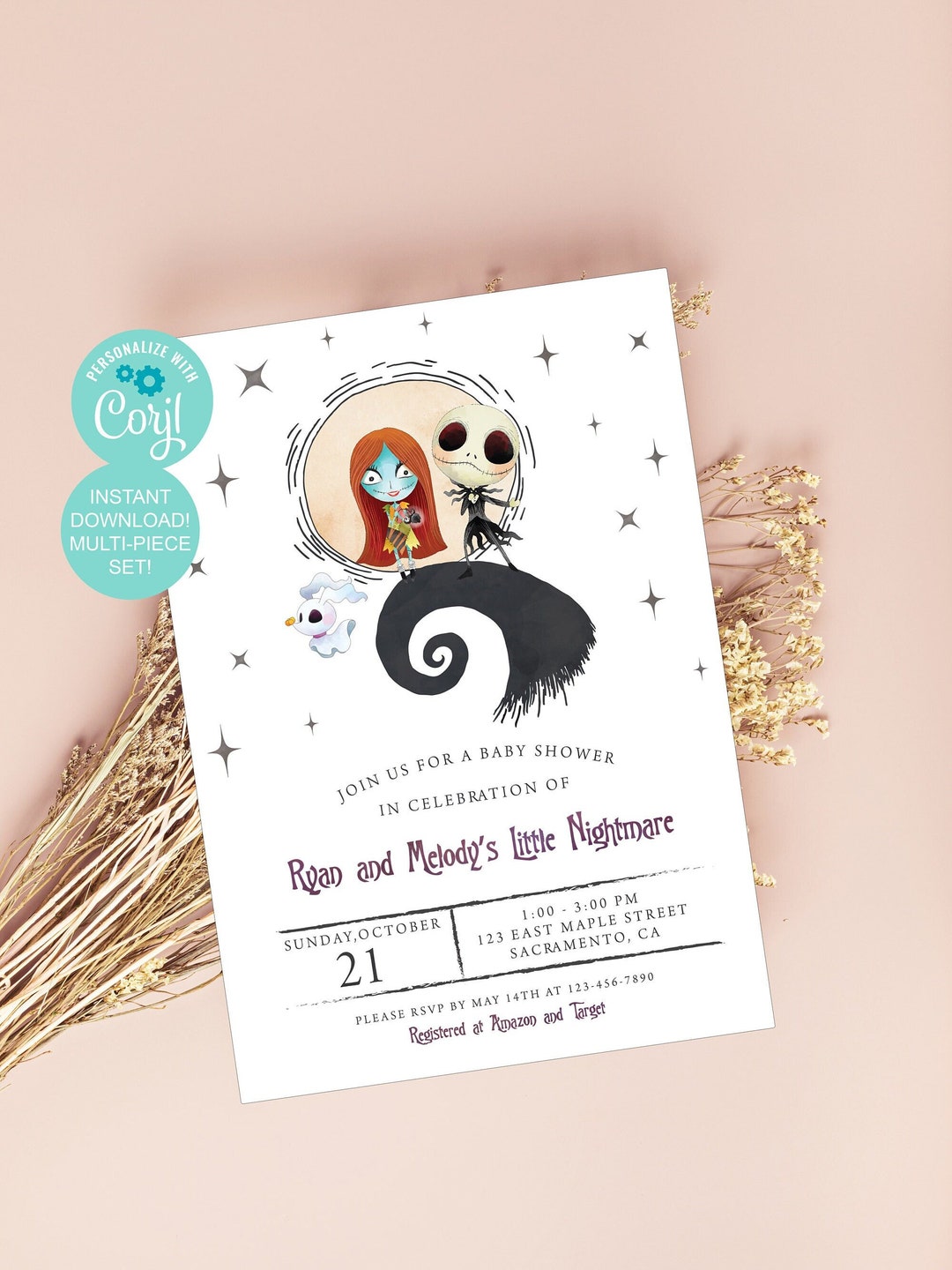 Nightmare Before Christmas Baby Shower Invitation, Nightmare Before ...