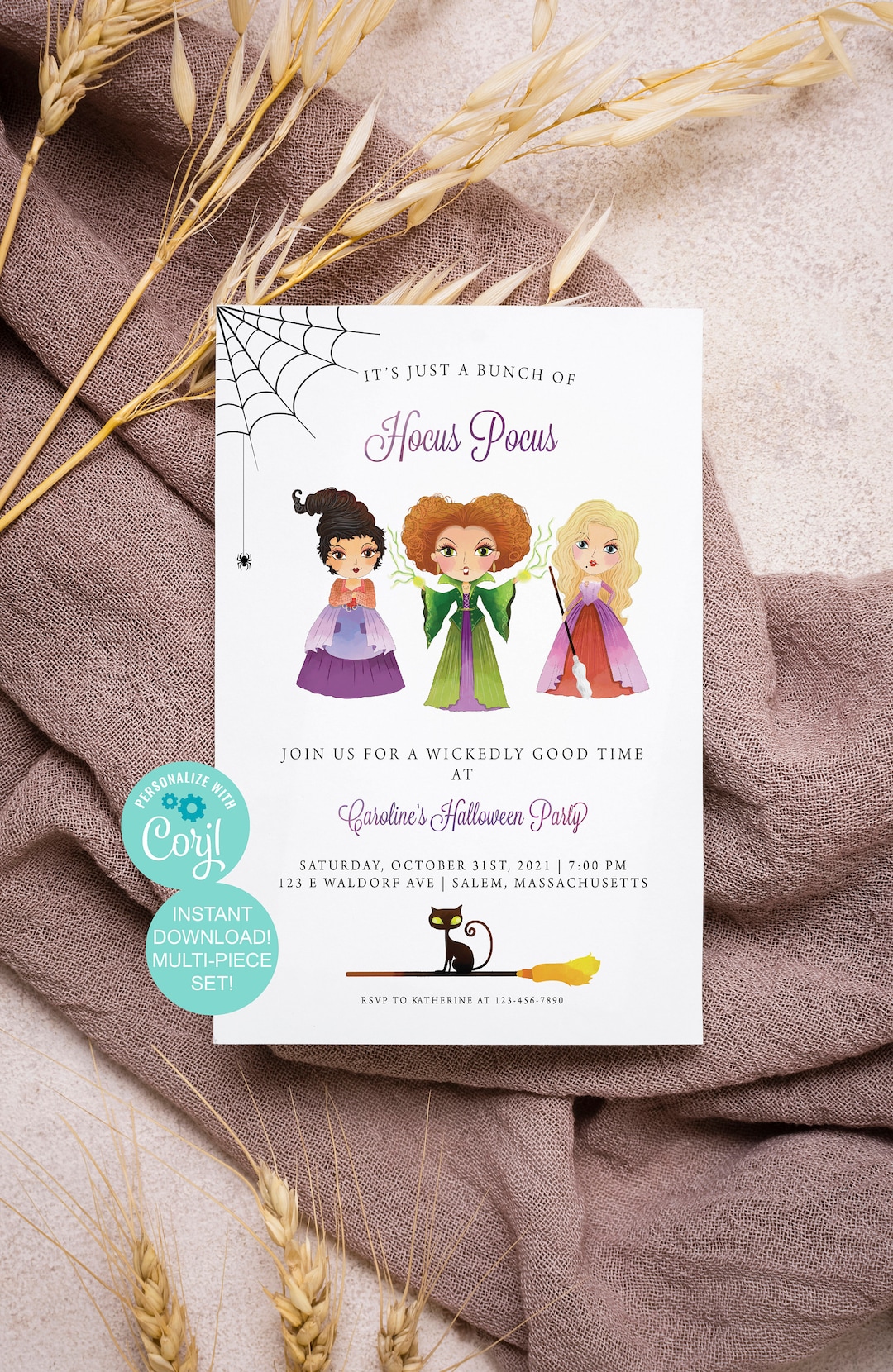 DIY Hocus Pocus Halloween Party Invitation, Hocus Pocus Birthday ...