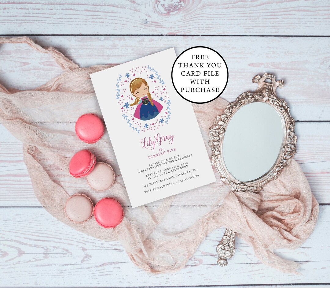 Frozen Birthday Party Invitation Anna - Etsy